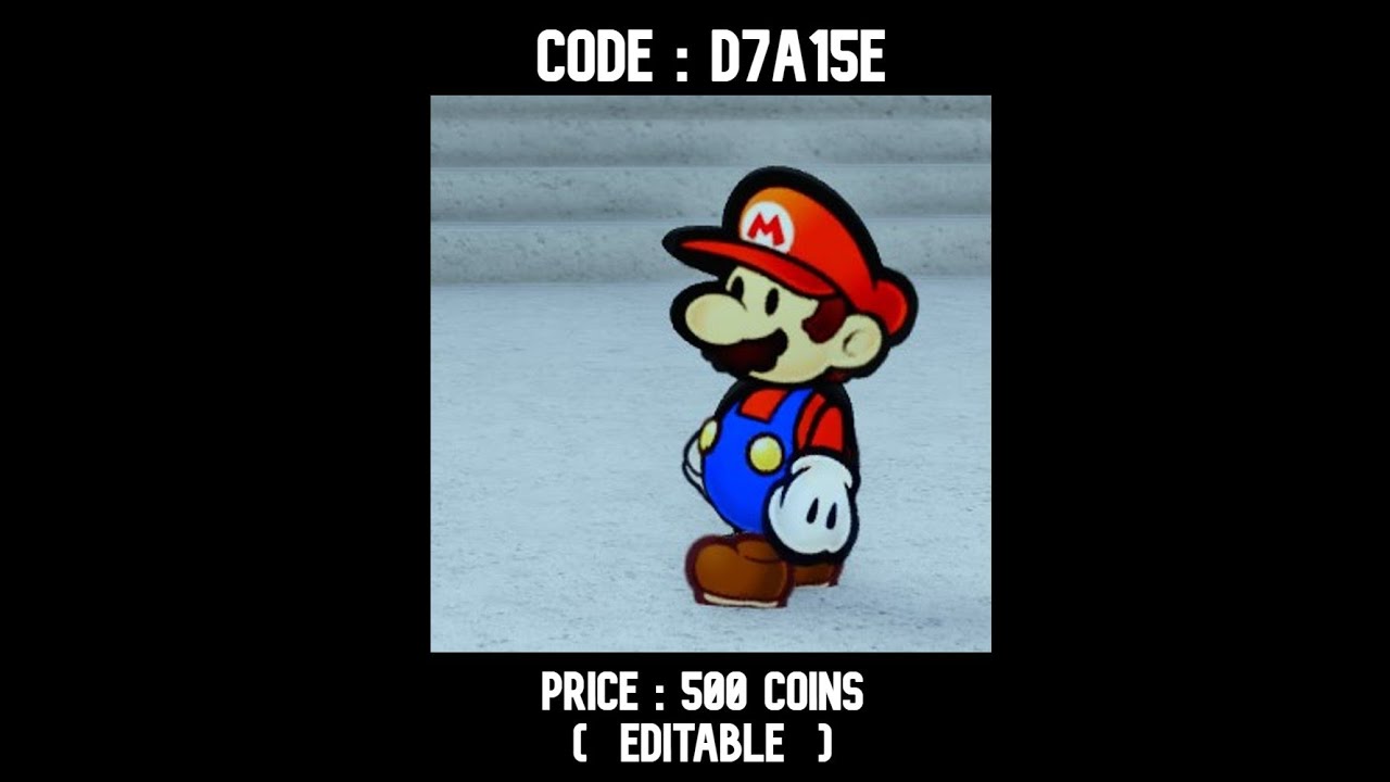 robloxian highschool paper mario outfit code (500 coins + editable ...