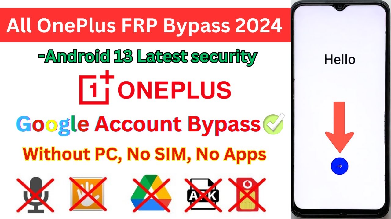 -New All OnePlus Nord FRP Bypass 2024 [Without PC] OnePlus Android 13 Google Account GMail Lock ...