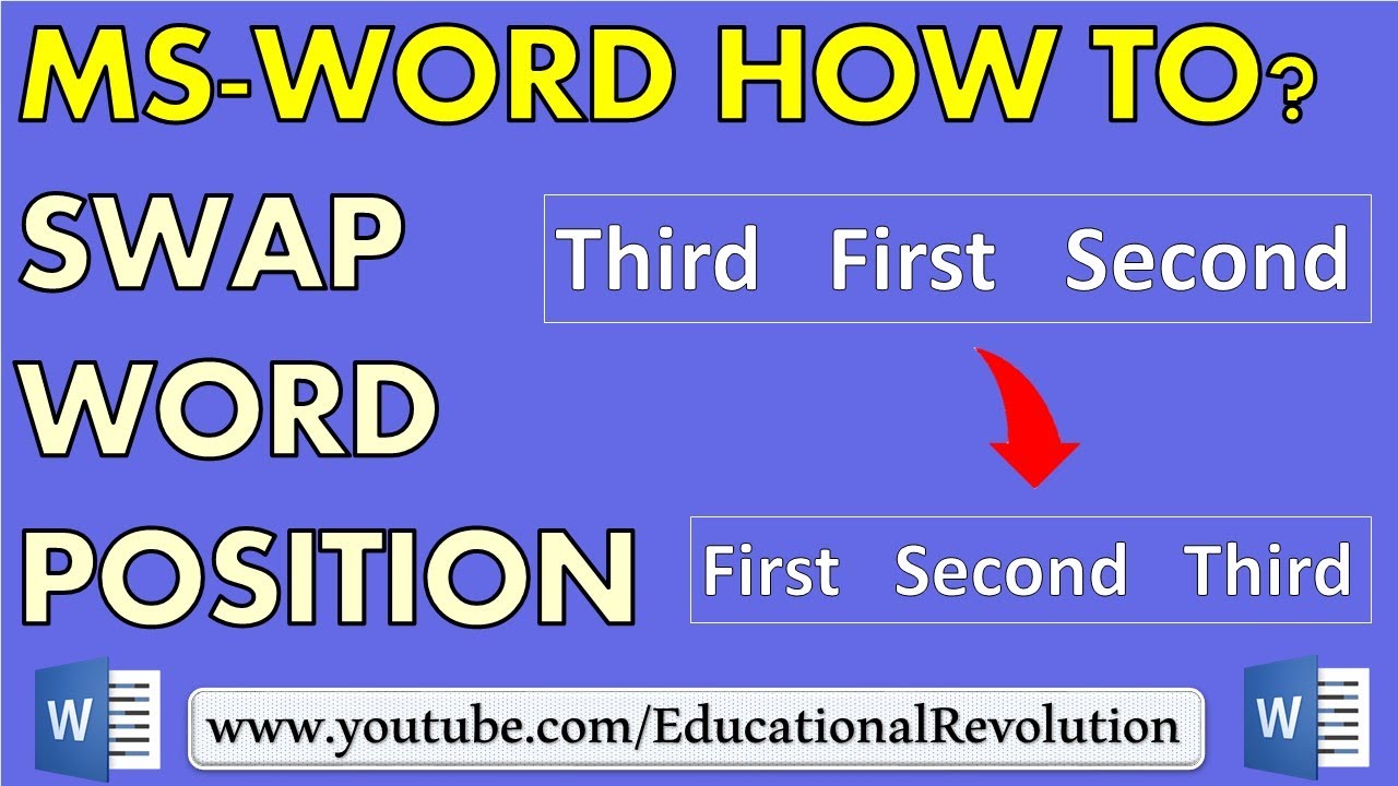 MS WORD Change Order Of Word Sequence By Using Swap Trick YouTube ms-word-change-order-of-word-sequence-by-using-swap-trick-youtube