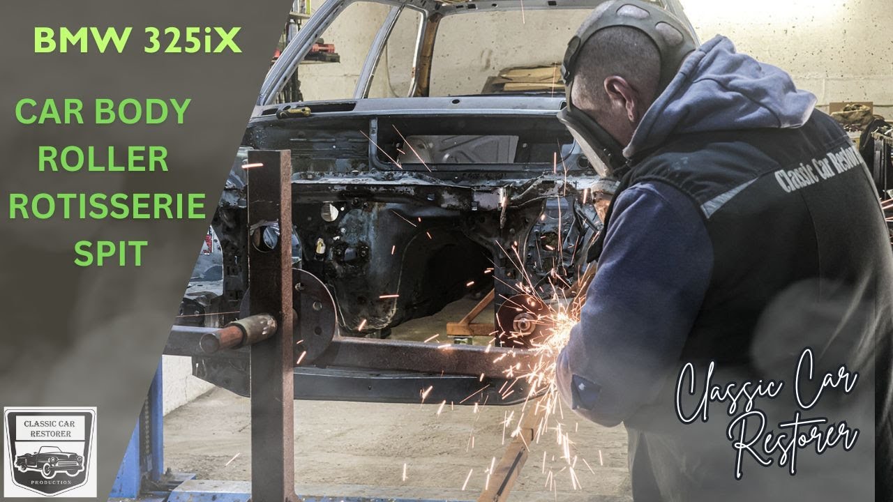 Car body roller rotisserie spit for BMW 325 iX - YouTube