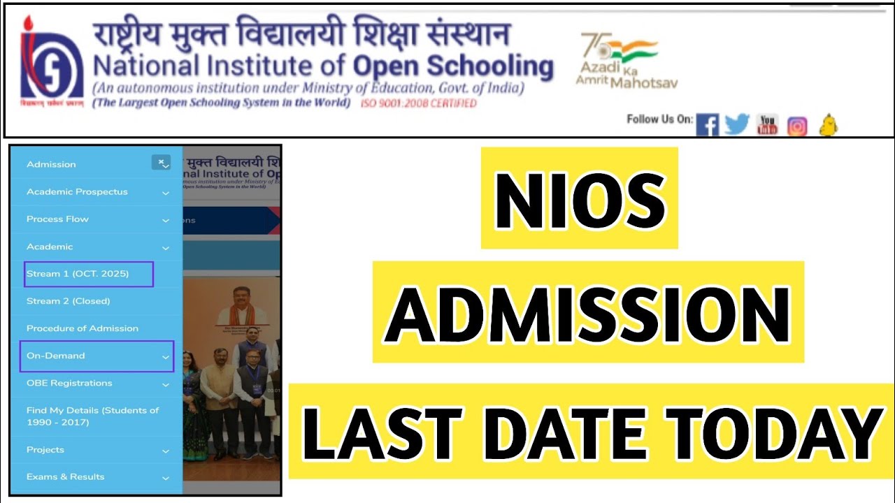 Nios Admission Last Date Today | Task Is Helping (NIOS) #302 #syllabus ...