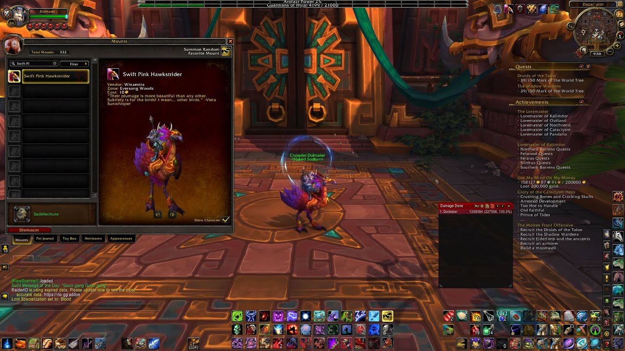 How To Get Swift Pink Hawkstrider Mount - World of Warcraft - YouTube