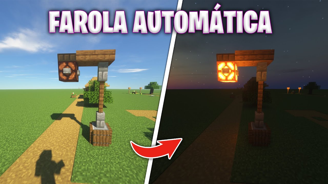 ¡CÓMO HACER una FAROLA AUTOMÁTICA que FUNCIONA en MINECRAFT! Farola ...