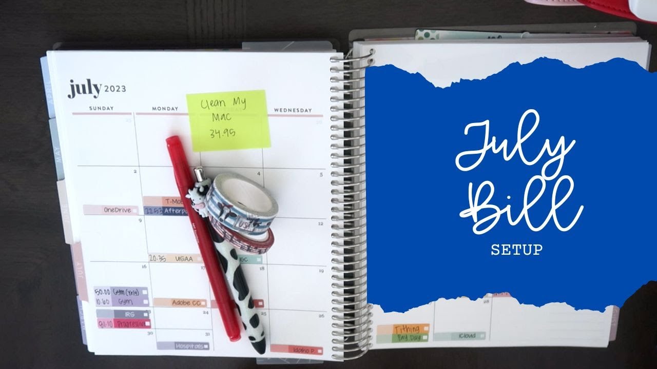 July Budget Planner Setup | Erin Condren Life Planner | Beginner ...
