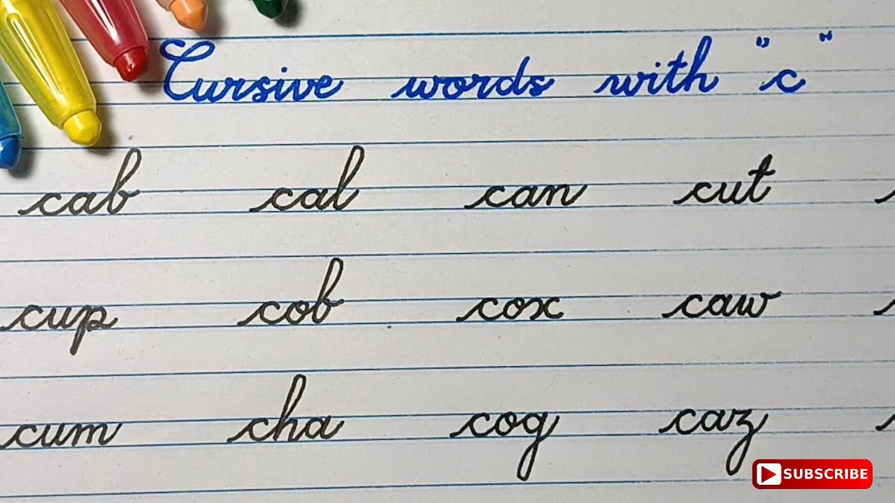 Cursive Handwriting Practice | Words Start With Letter "c" | Cursive ...