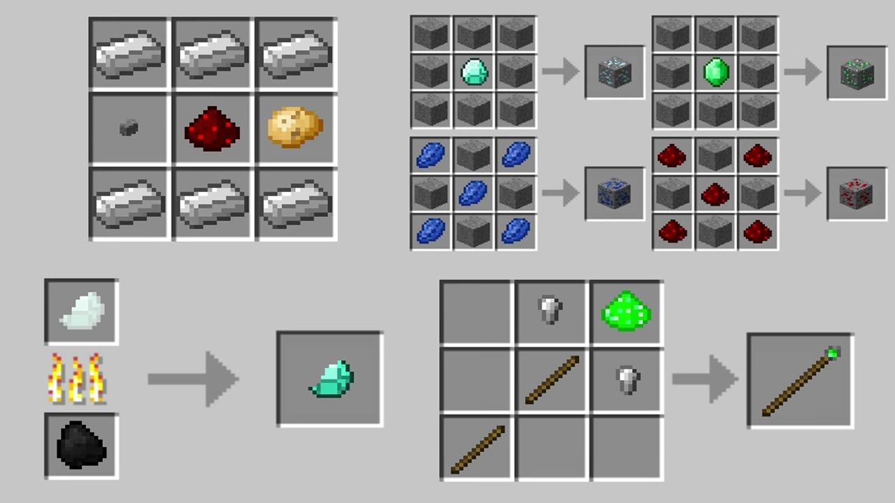[15] Minecraft Crafting Ideas - Frozen Diamond Shards, End Furnace and ...