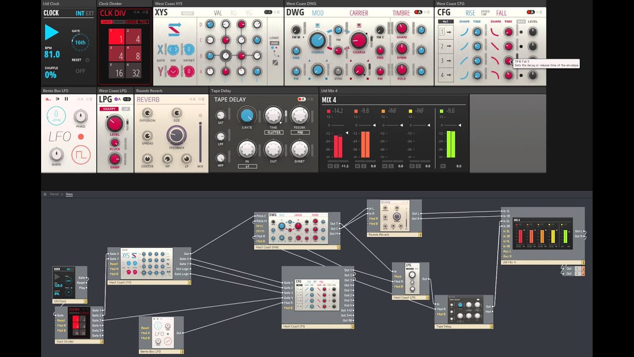 playing with west coast reaktor blocks - YouTube