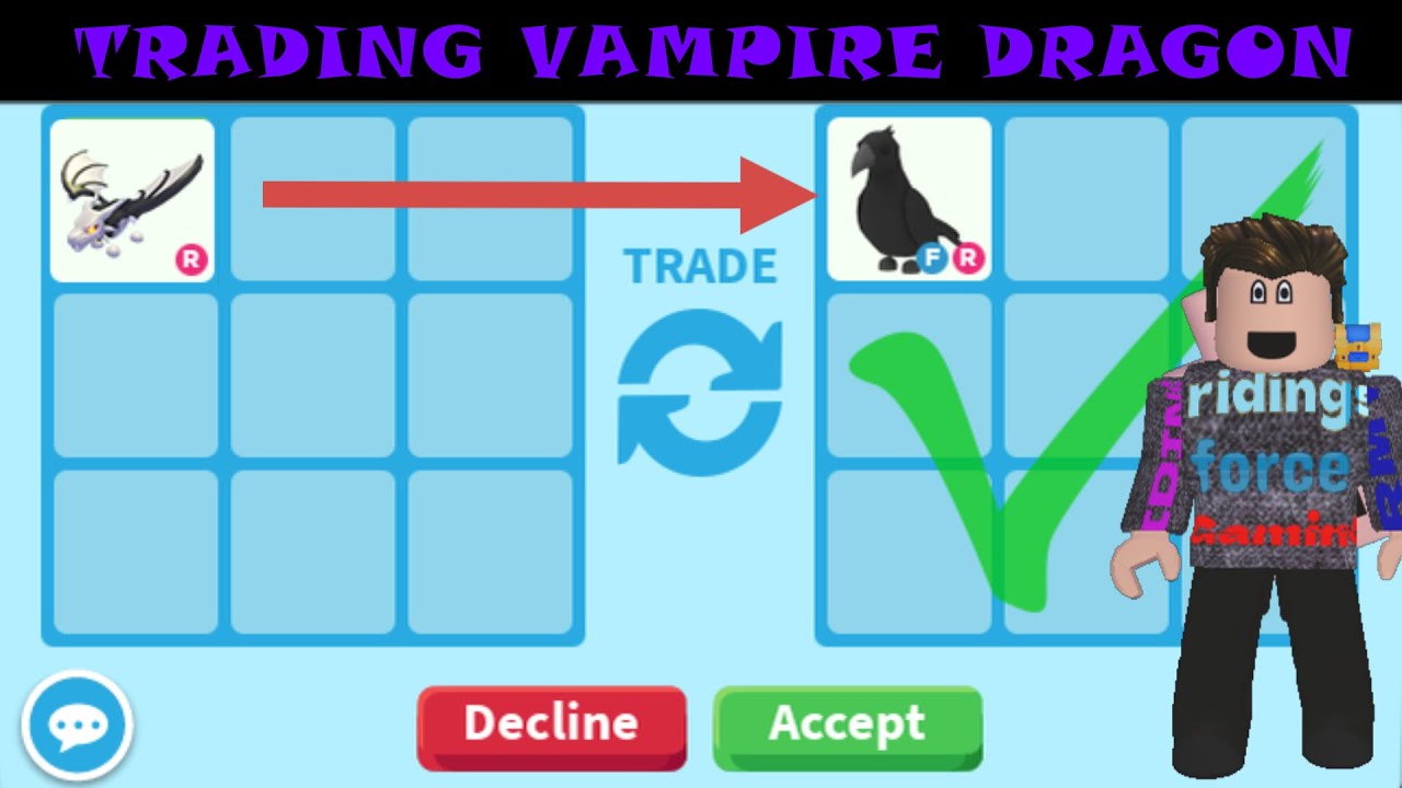 TRADING VAMPIRE DRAGON ADOPT ME - YouTube