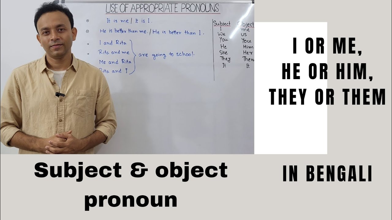 LE- 10 | Subjective and Objective Pronouns | I or Me, He or Him, They ...