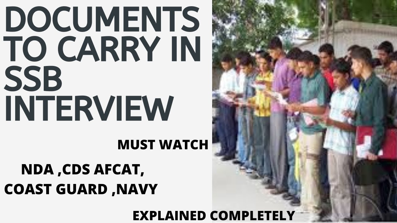 Important Documents To Carry For SSB Interview | Navy 10+2 Btech Entry ...
