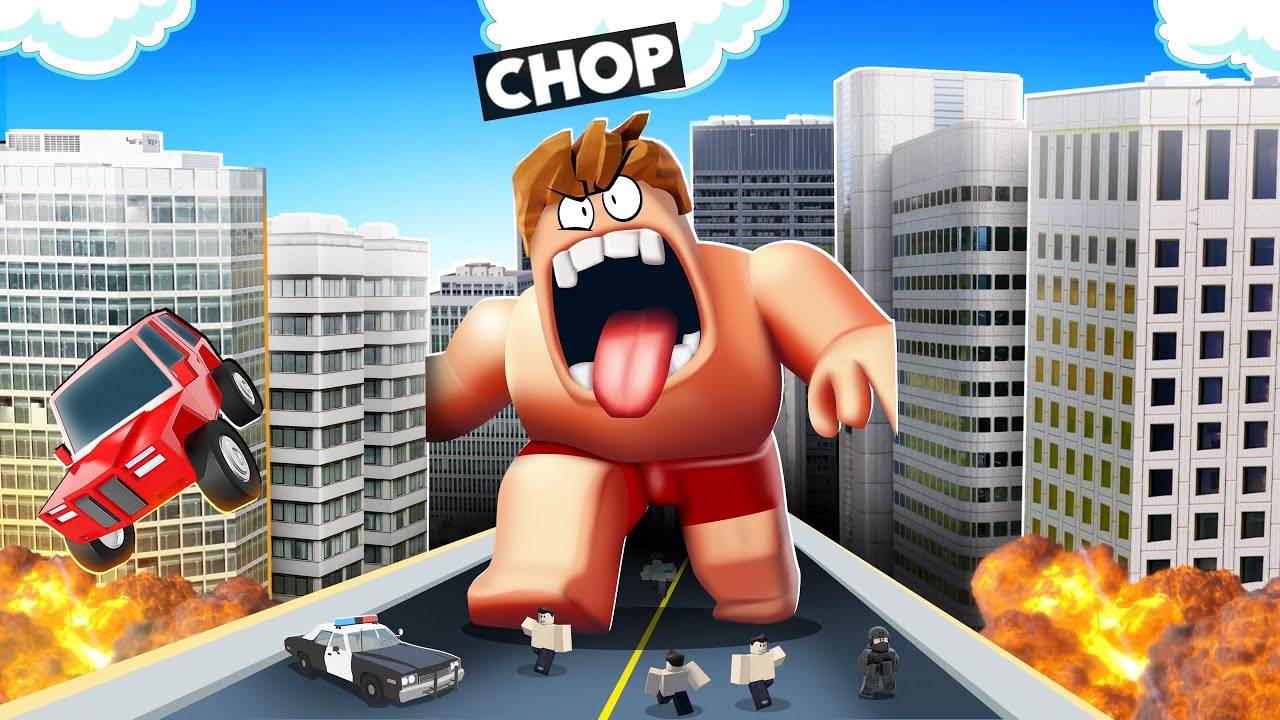 ROBLOX CHOP BECAME HUGE MONSTER IN GET FAT SIMULATOR - YouTube