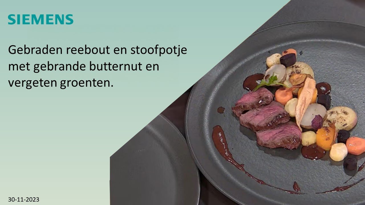 Gebraden reebout en stoofpotje met gebrande butternut en vergeten ...