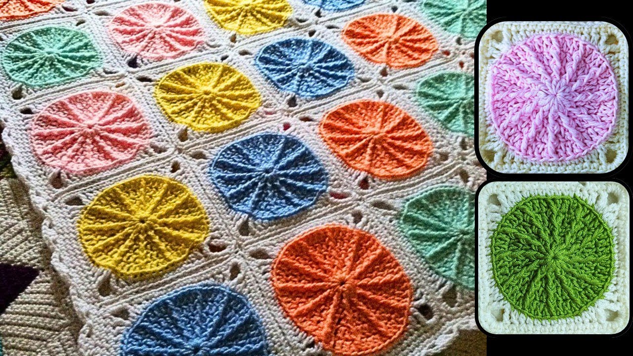 Perfect Spin Wheel Crochet Throw, Blankets 👉Step by Step Tutorial for ...
