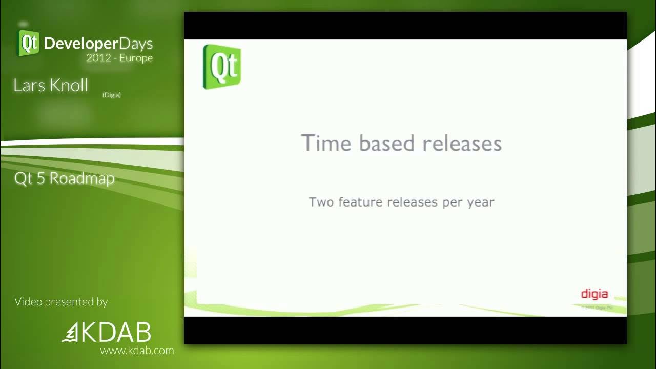 QtDD12 - Qt 5 Roadmap - Lars Knoll - YouTube