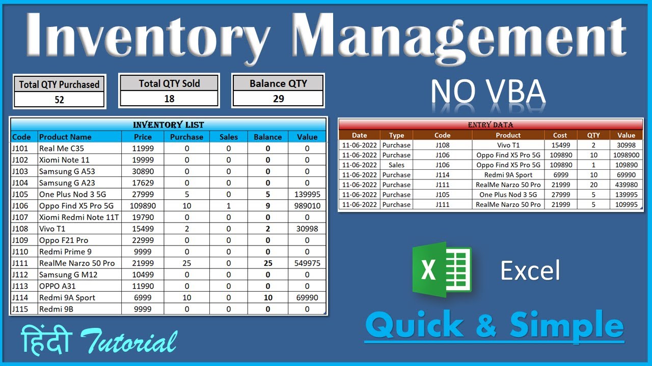 How To Manage Inventory In Excel Stock Management In Excel Hindi how-to-manage-inventory-in-excel-stock-management-in-excel-hindi