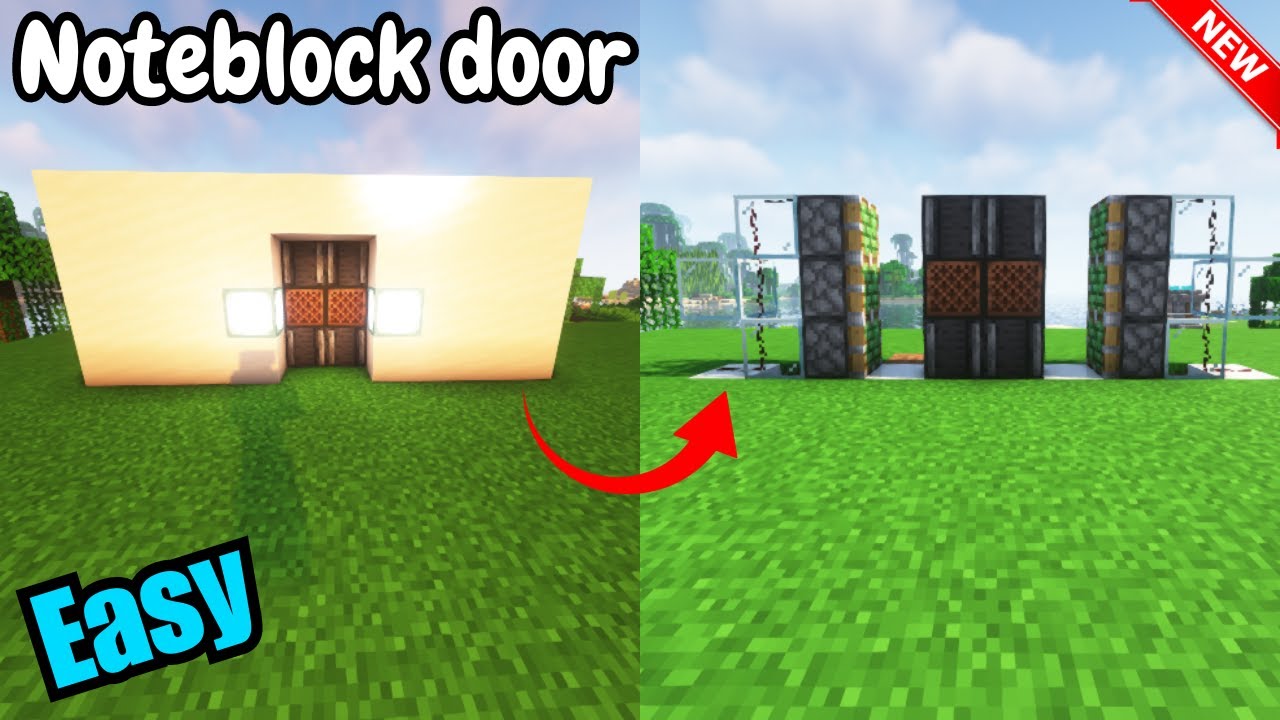 How to make noteblock door Minecraft Tutorial 1.20+ - YouTube