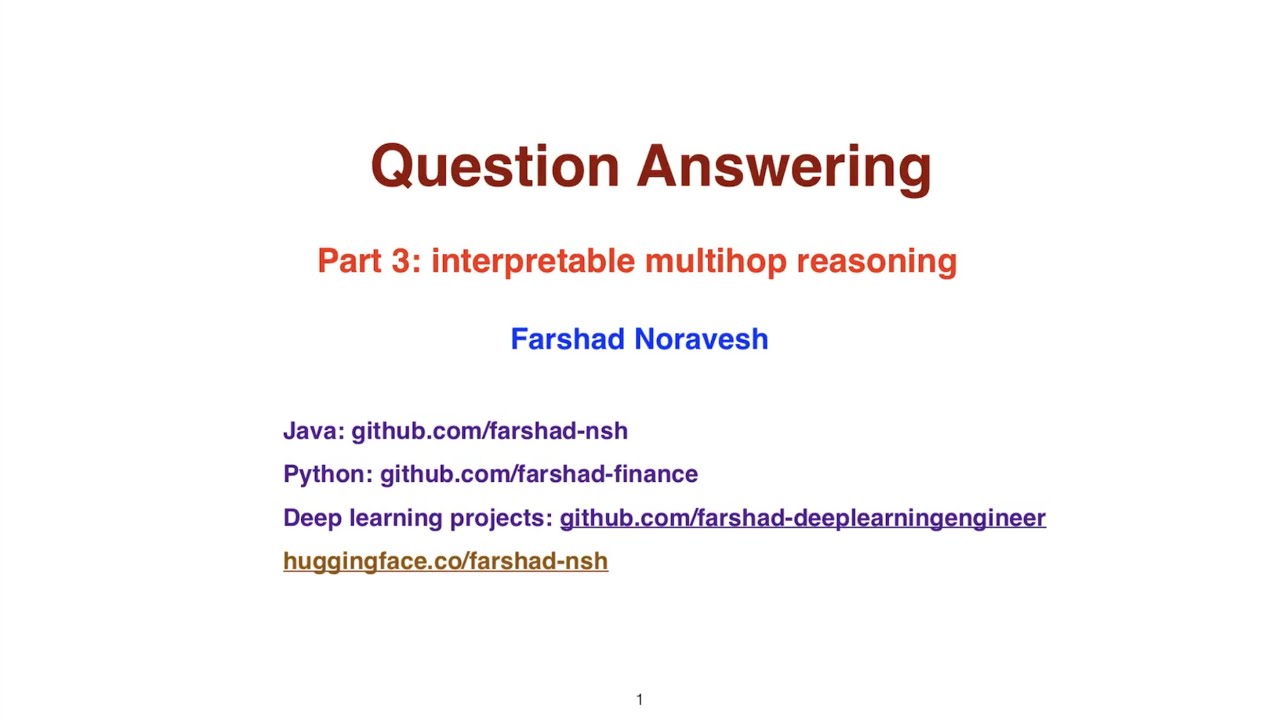 Part 3: interpretable multihop reasoning - YouTube