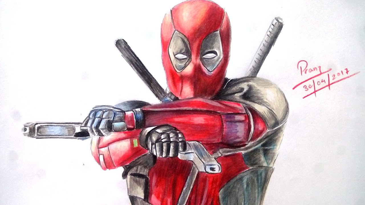 How To Draw Deadpool\\ Time-Lapse Drawing Of Deadpool - YouTube