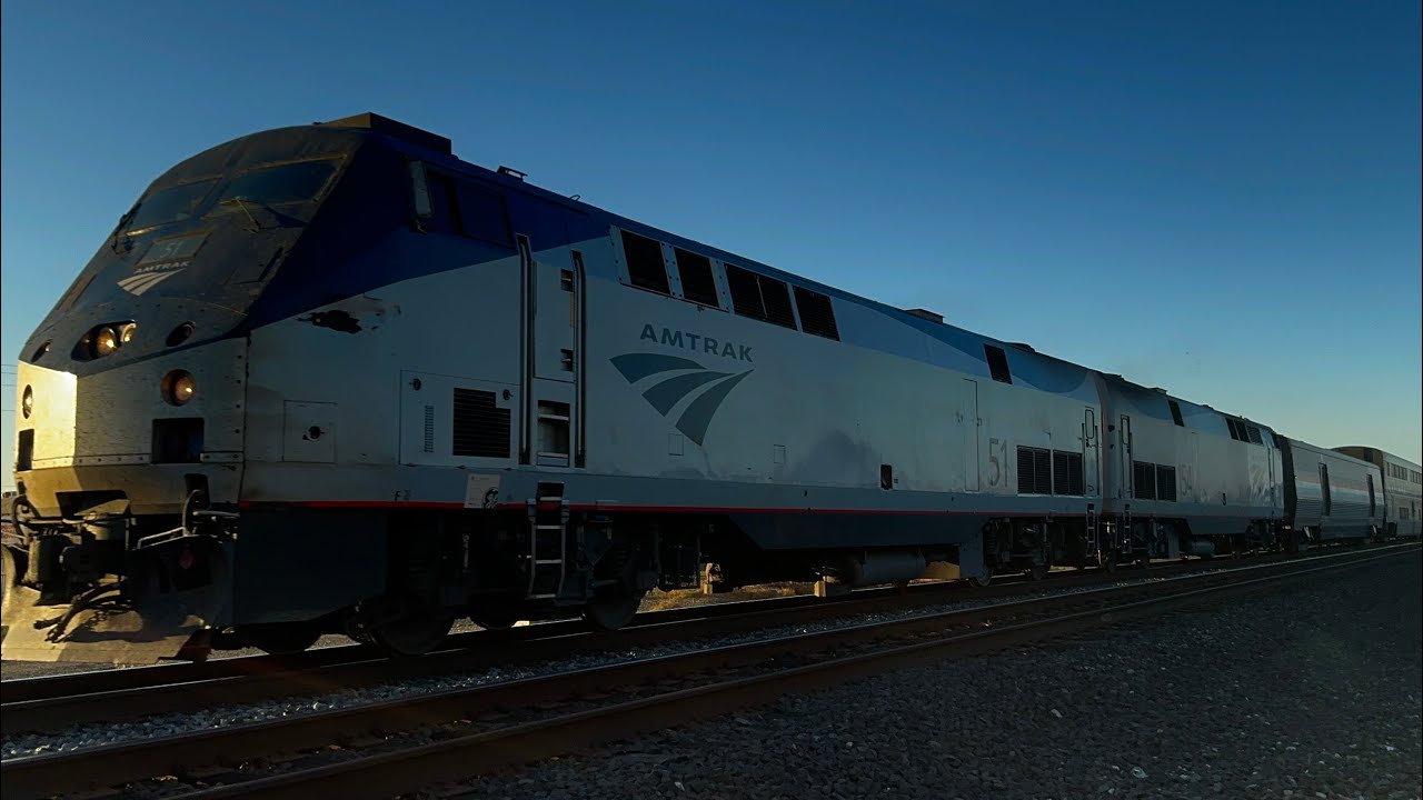 AMTK 51 leads Amtrak 5 (3) Ft. Two private cars! - YouTube