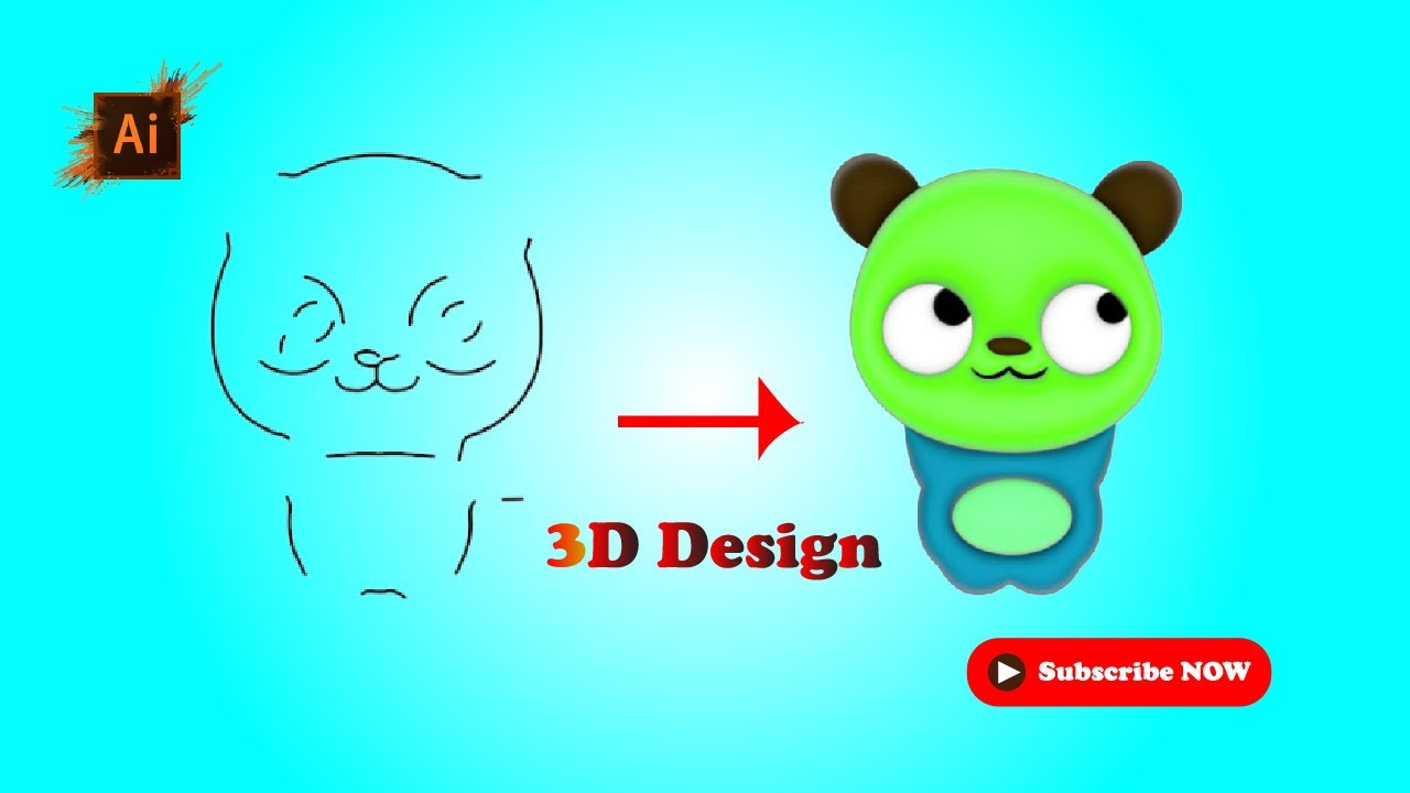 3d cartoon design in illustrator | Illustrator | Cartoon hair tutorial ...