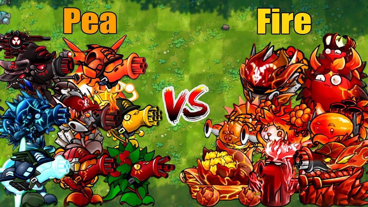 PVZ 1 Fusion 3.2 Challenge!! Team Pea VS Team Fire VS 300 Zombie Random ...