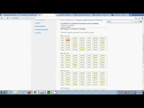 Time Table Generator Algorithm implimented in PHP - YouTube