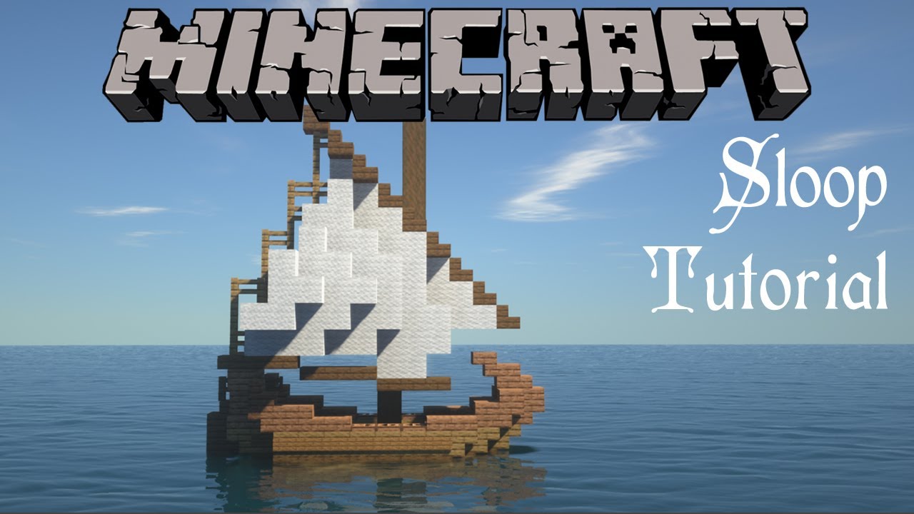 Minecraft Tutorial: How to Make a Fishing Boat/Ship (Sloop) - YouTube