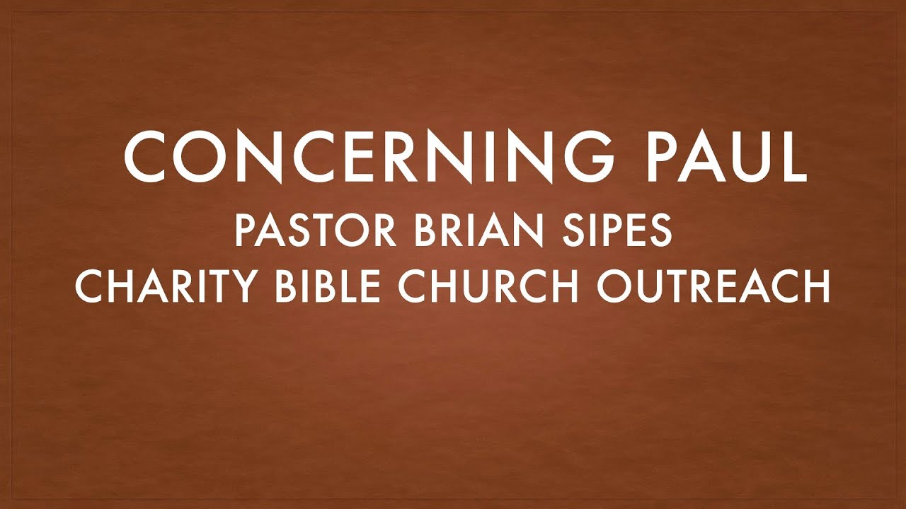 Concerning Paul September 29, 2024 - YouTube
