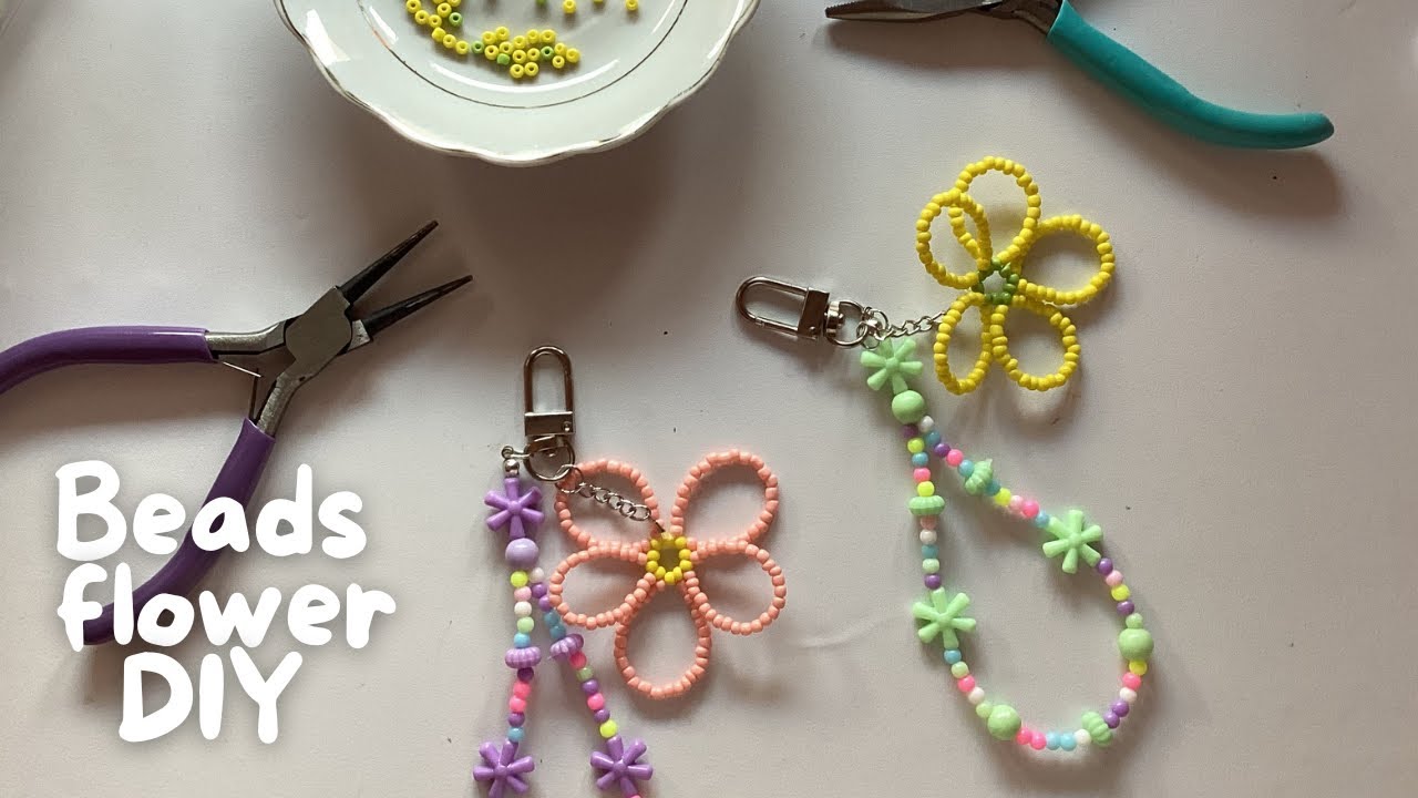 Belajar membuat gantungan kunci manik manik | DIY | Cozy art vlog - YouTube
