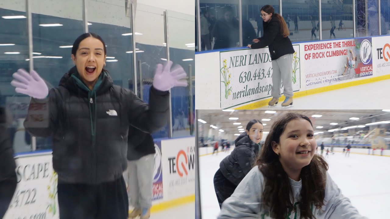 Taking little sisters ice skating for the first time! - YouTube