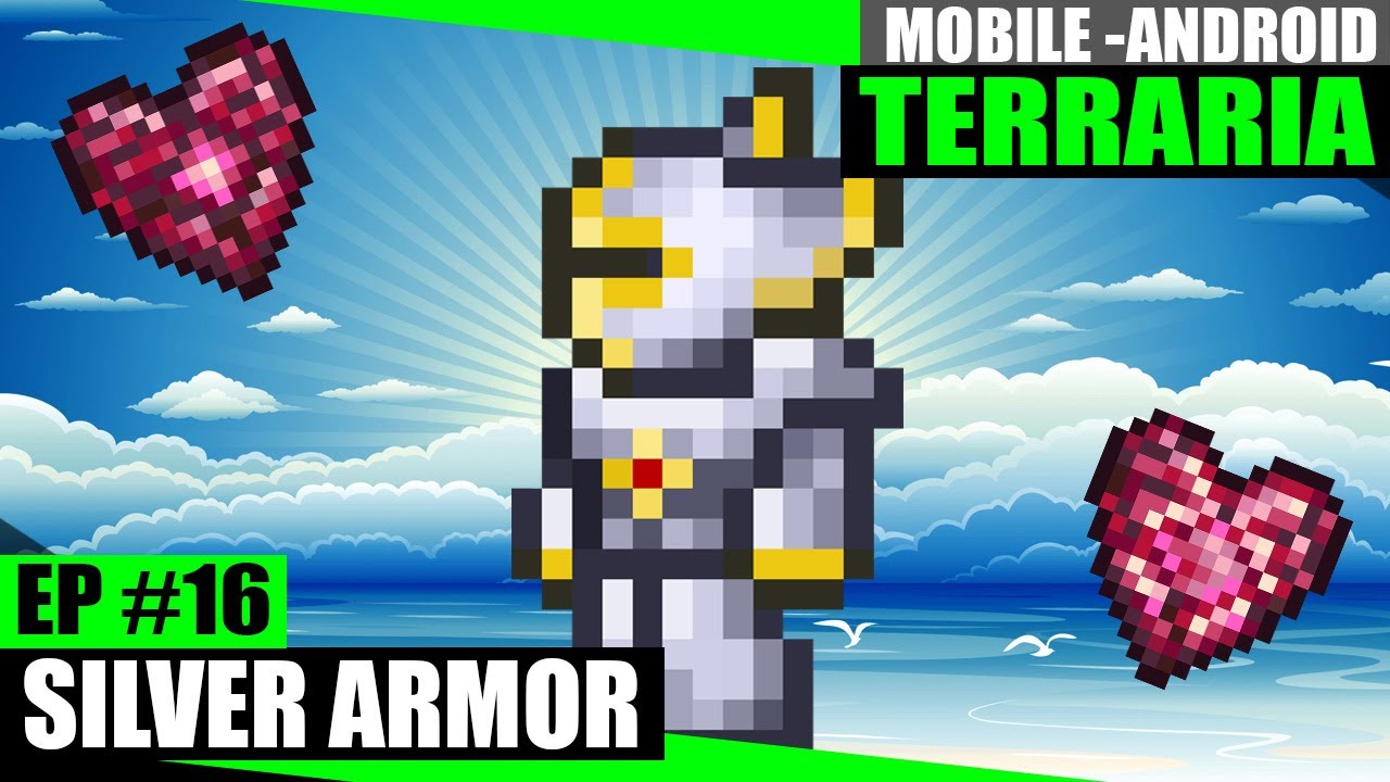 Terraria Mobile 16 - SILVER ARMOR - Explorando a caverna em busca de ...