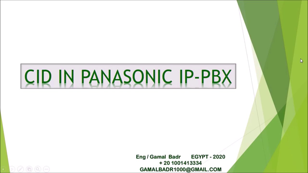 Description and programming of CID (caller ID ) in ALL PANASONIC IP-PBX ...