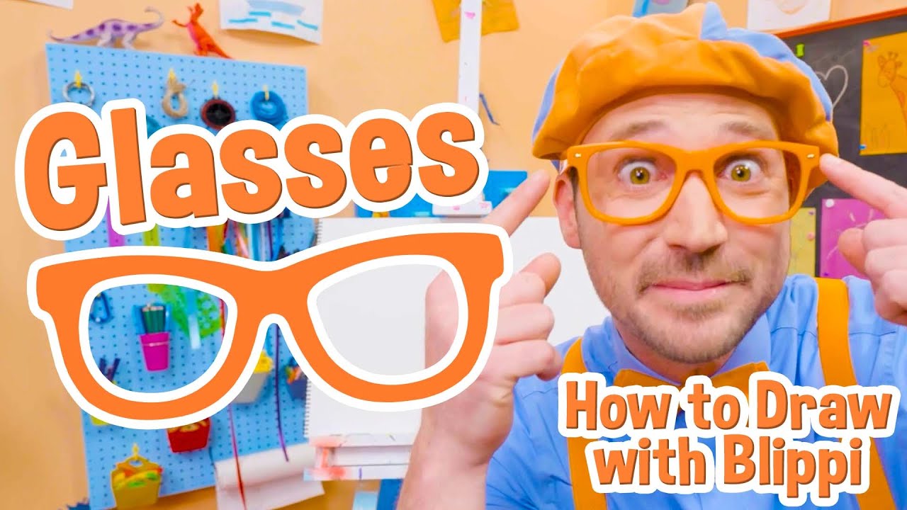 How to Draw Blippi's Glasses | Draw with Blippi! | Kids Art Videos ...