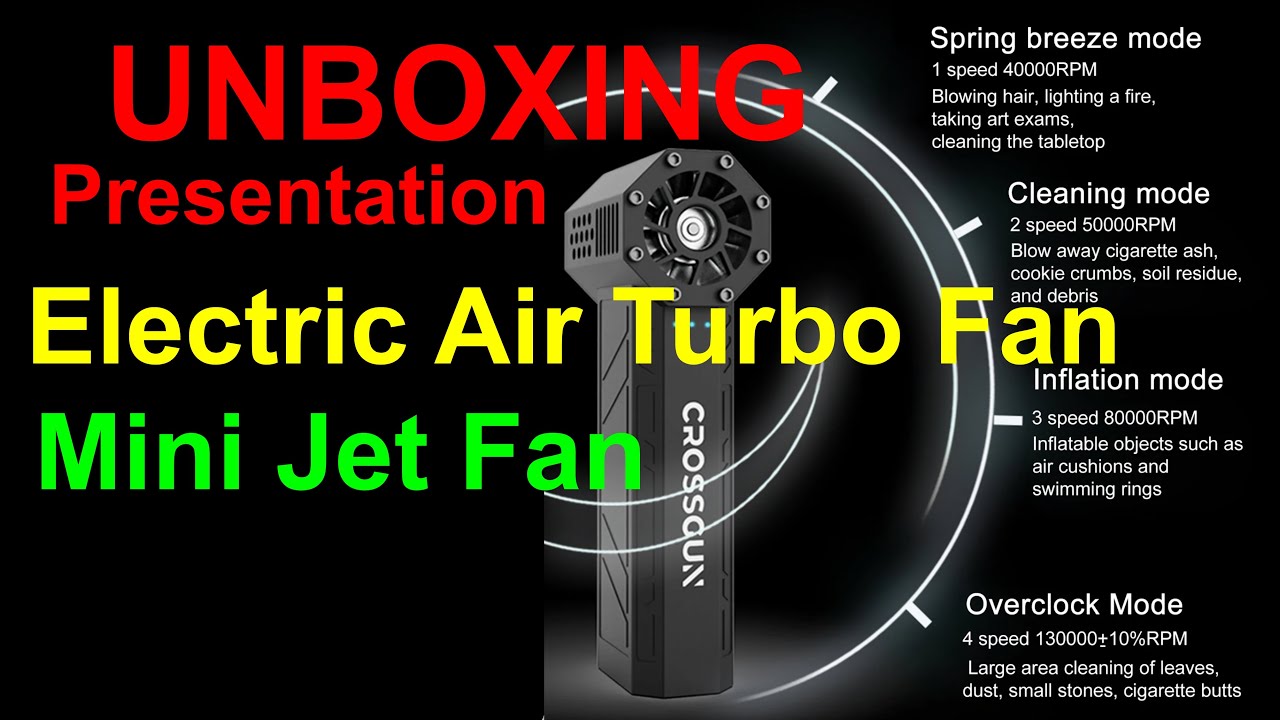 Electric Air Turbo Fan, Mini Jet Fan - unboxing, presentation - YouTube