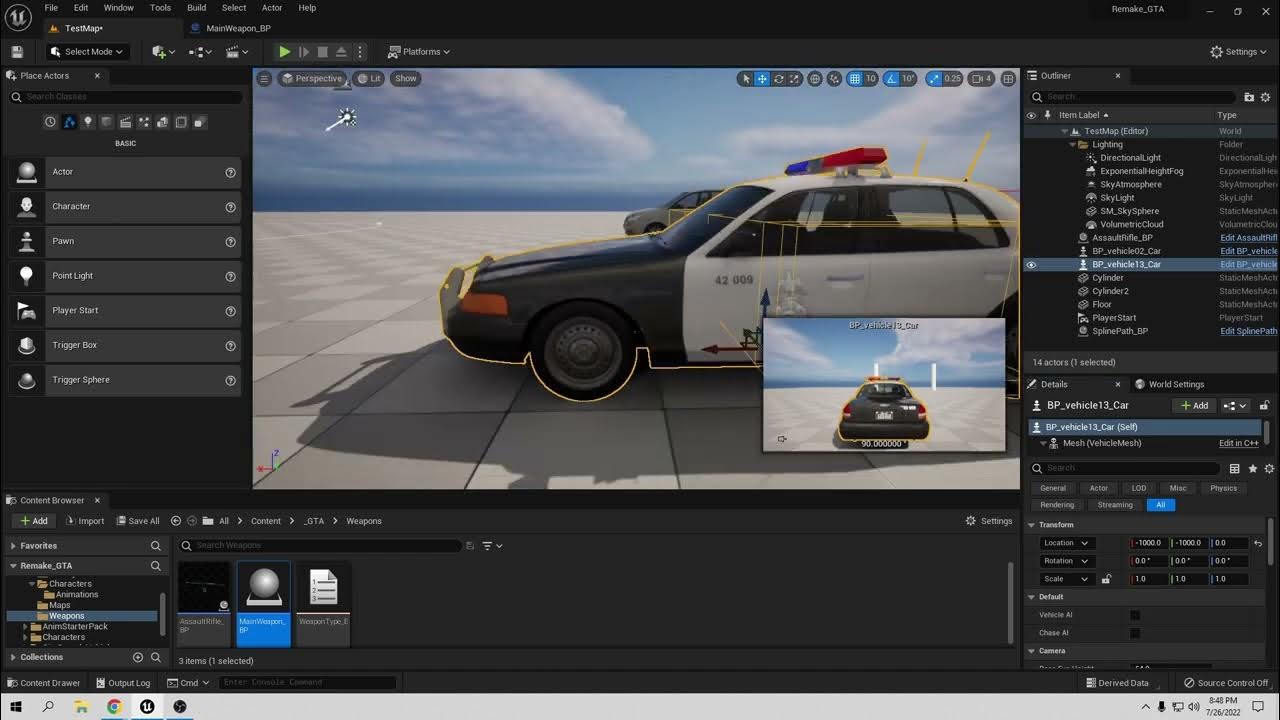 Unreal Engine: Remake GTA for UE5 (Part 8: Create a modular weapon ...