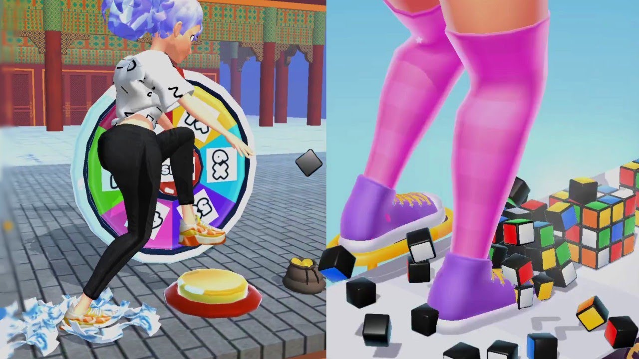 ASMR Tippy Toe 3D Crushy Game🦵 Heel Step Smash 👠 Satisfying Game ⚡ ...