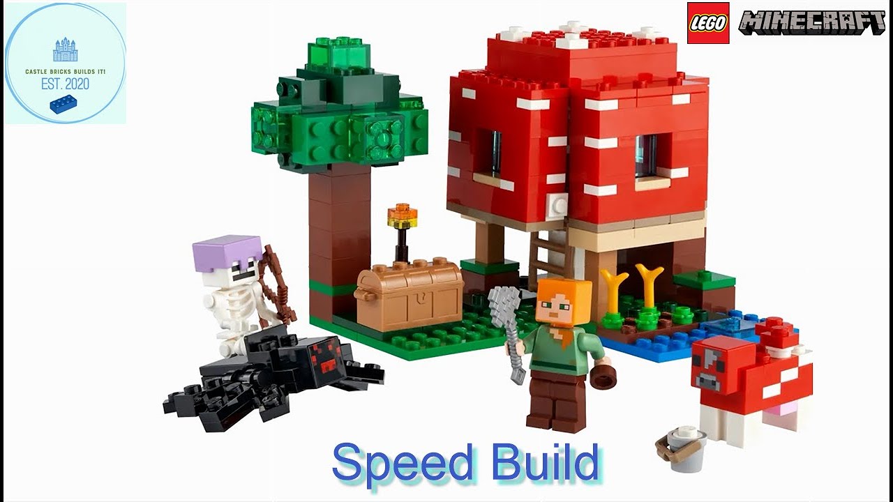 Lego Minecraft The Mushroom House 21179 Speed Build - YouTube