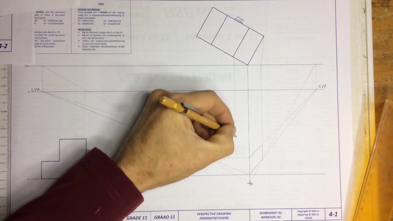Two point perspective example 1 (2017) - YouTube
