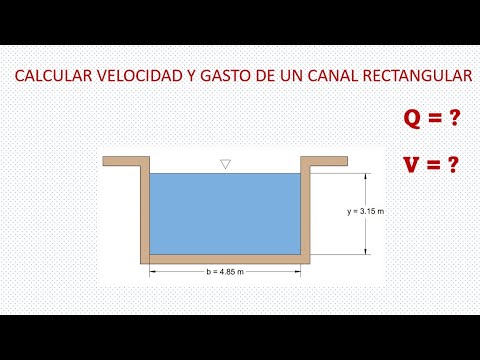 Calcular el GASTO y la VELOCIDAD de un canal RECTANGULAR - YouTube