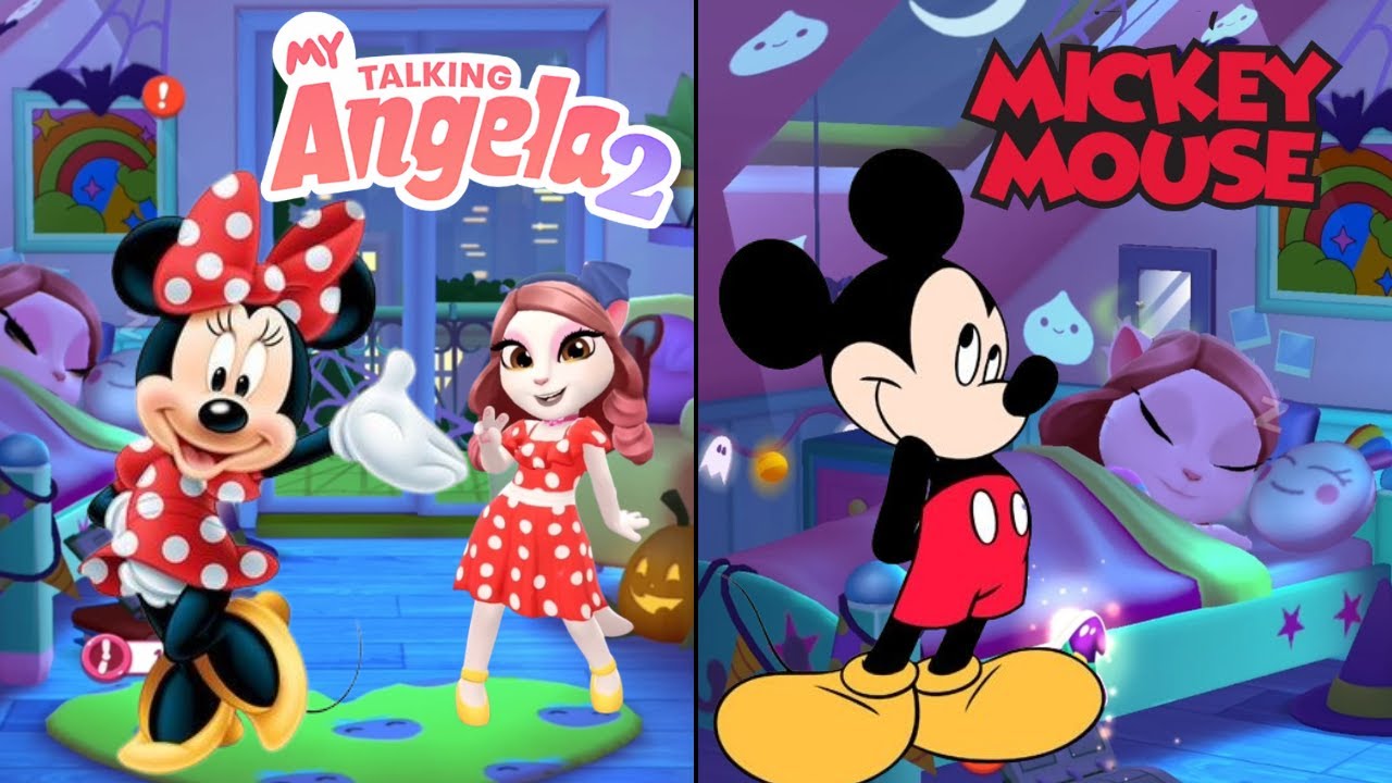Angela & Mickey & Minnie 🐹 | My Talking Angela 2 | Levels 21 - YouTube