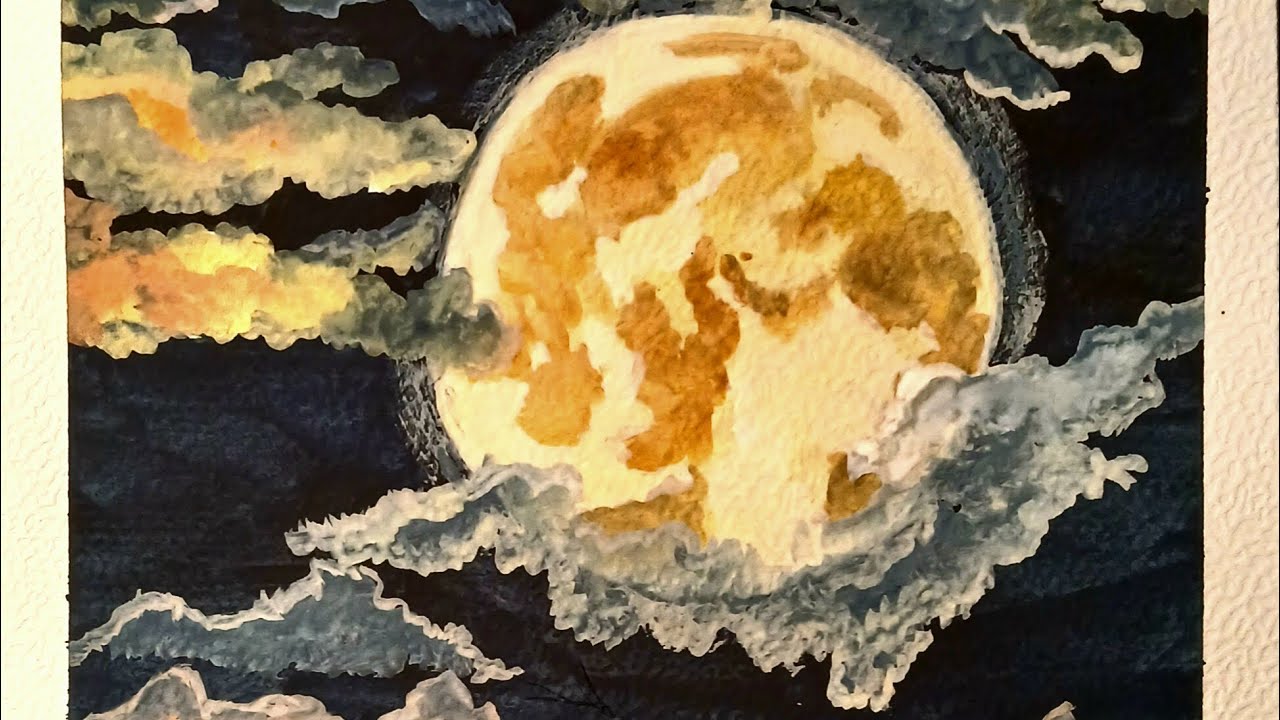 Super easy moon guide to gouache. Paint with me // Super łatwy księżyc ...