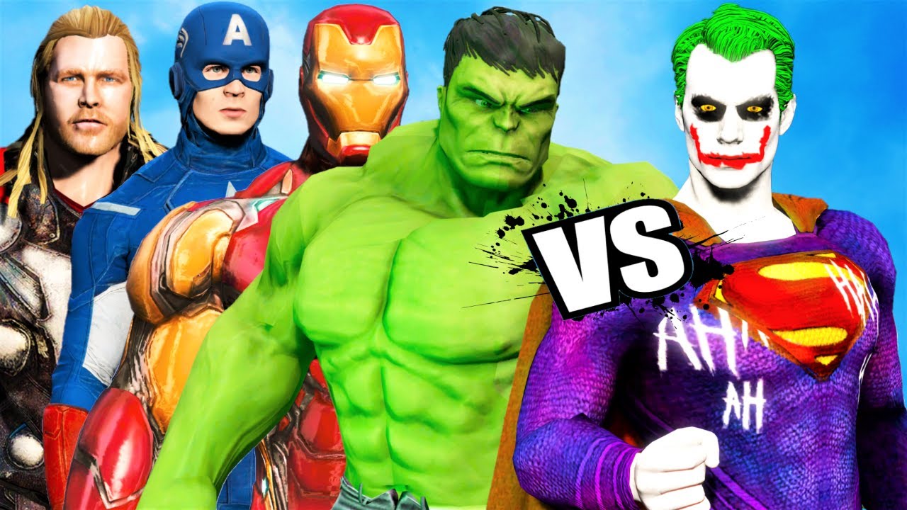 THE AVENGERS vs JOKER (SUPERMAN) - EPIC BATTLE - YouTube