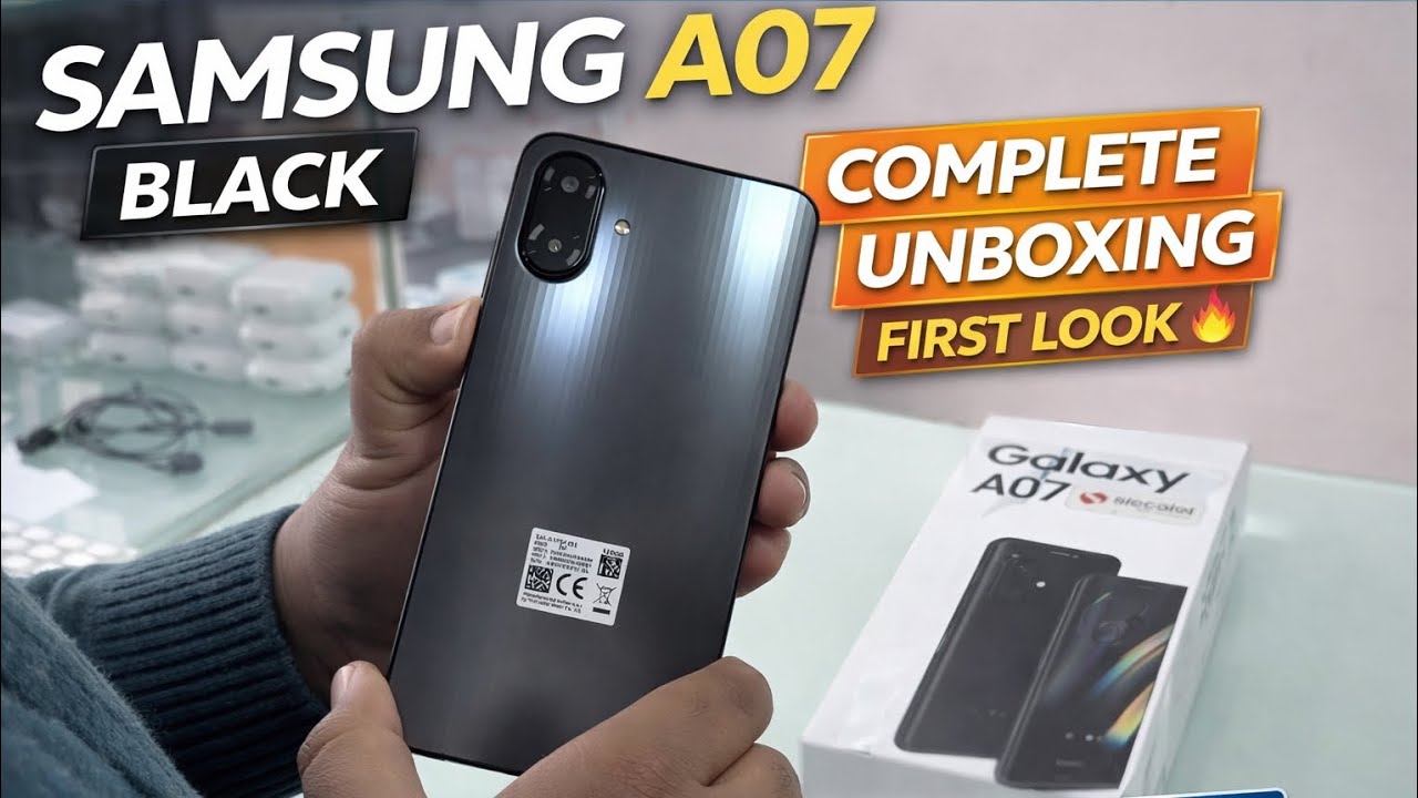 Samsung A07 Black Complete Unboxing & First Look - YouTube