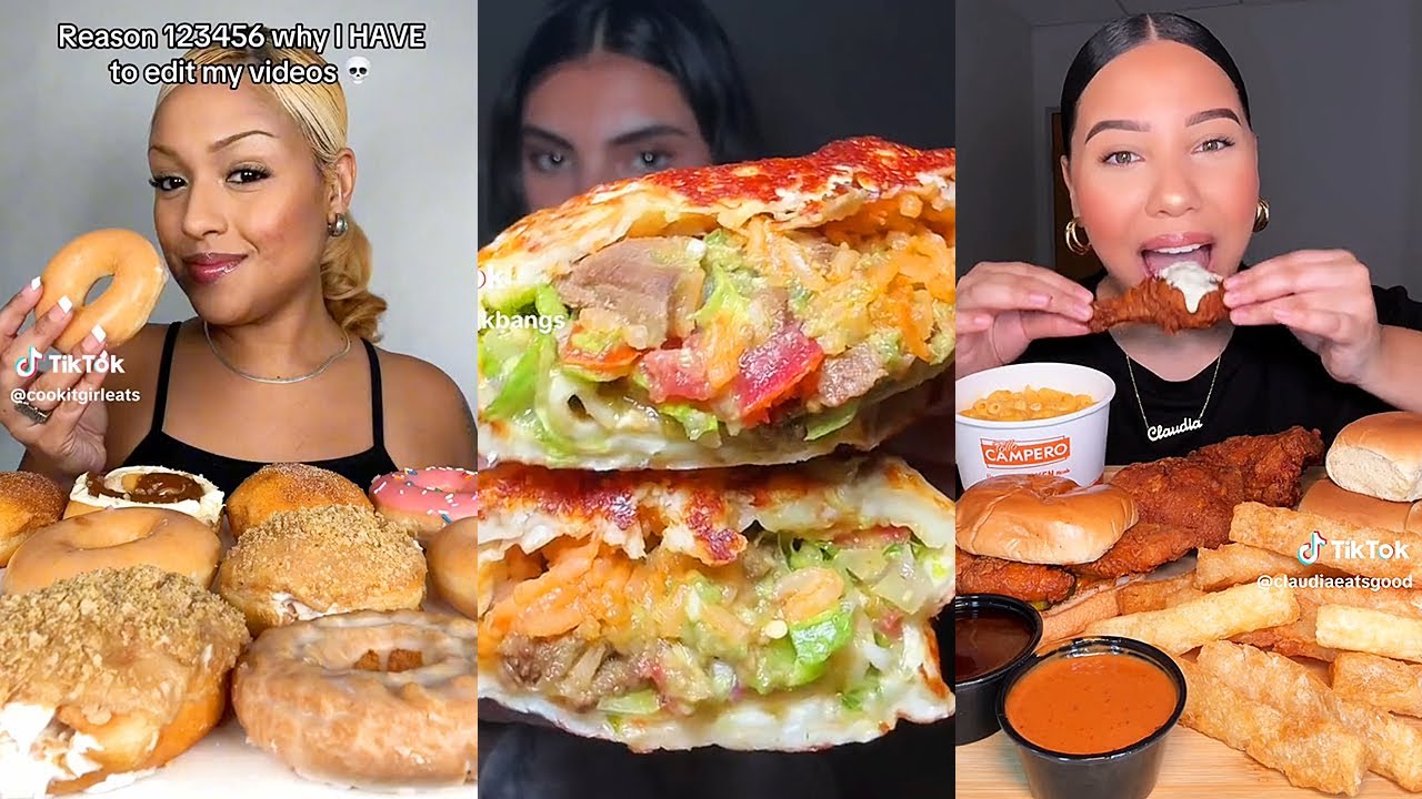 Asmr EATING Compilation 🍔| 18 | a lot of food & the reality of filming ...