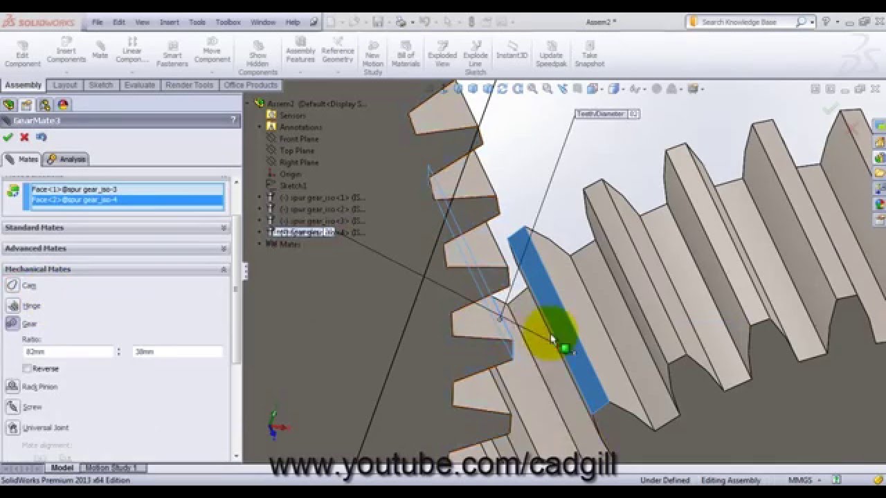 Gear Train - Video Tutorial SolidWorks - YouTube