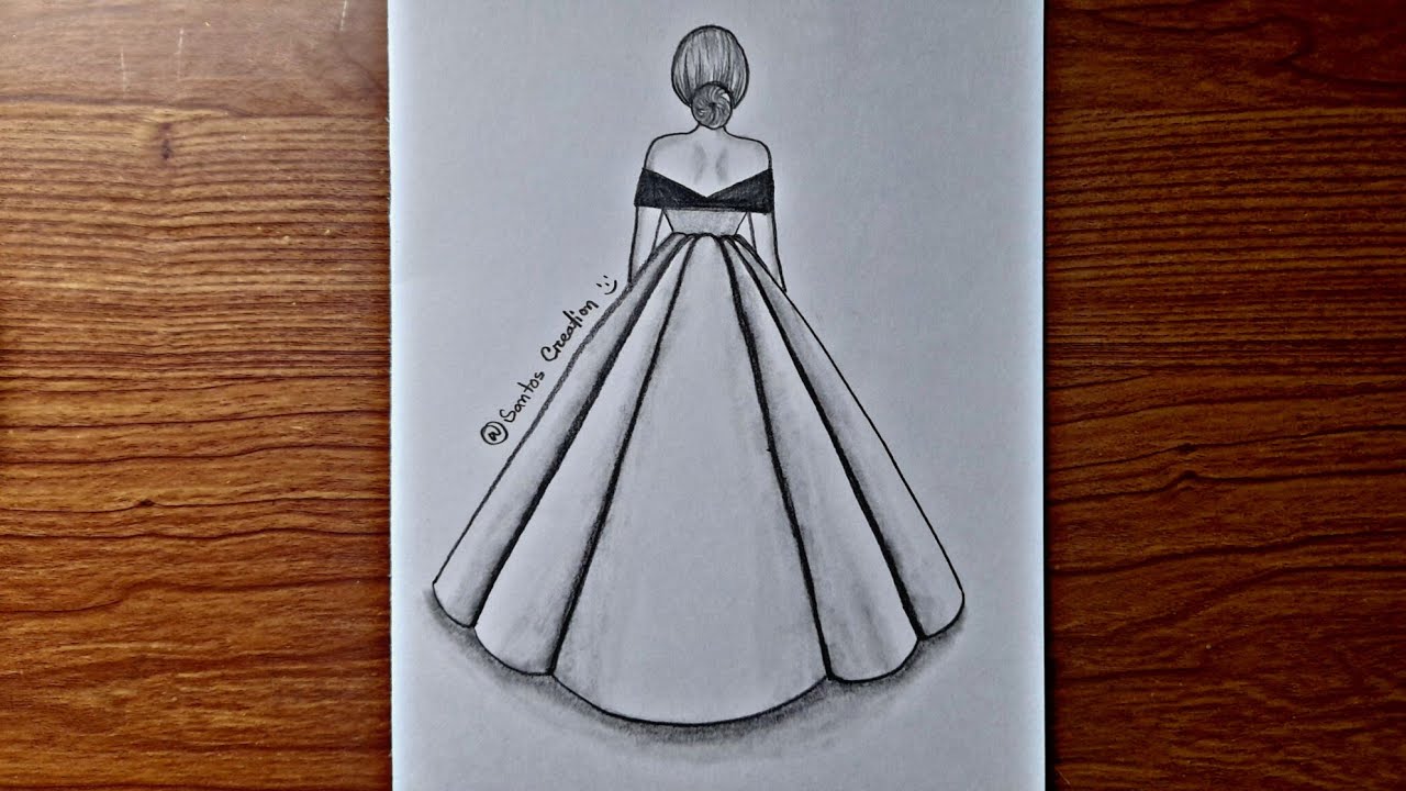 Girl from back side drawing || Easy drawings step by step || How to ...