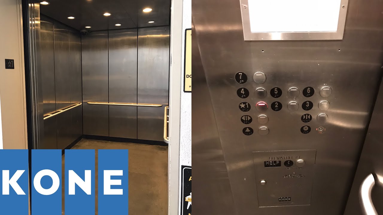 Noisy KONE Delta Traction elevator @ Residence Inn Parking Garage ...
