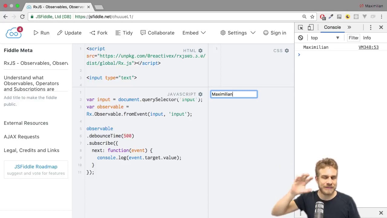7 debounceTime & distinctUntilChanged RxJS TUTORIAL - YouTube