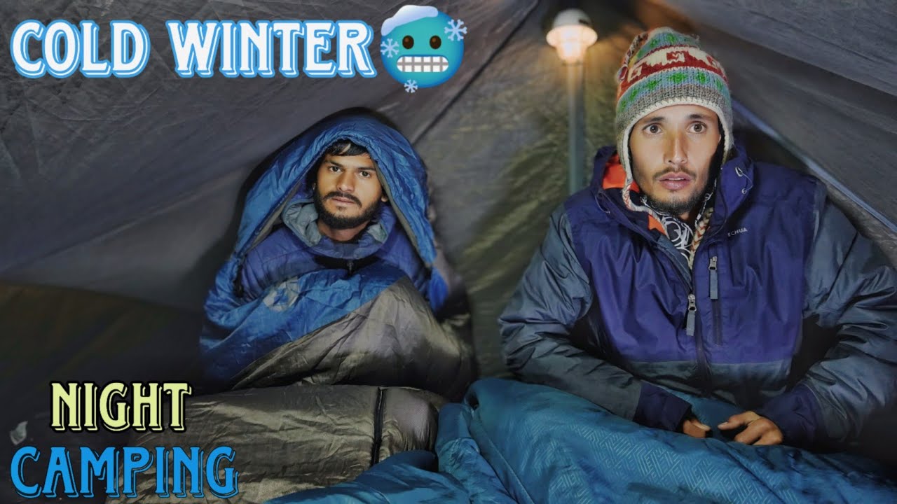 Winter Night Camping In Cold Weather | Extreme Weather Camping | Winter ...