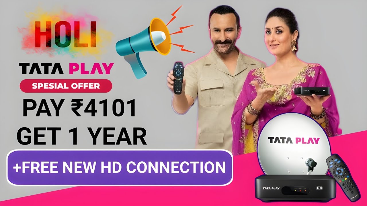 HOLI OFFER | TATA PLAY CONNECTION +12 MONTH PACK | TATA PLAY DTH ...